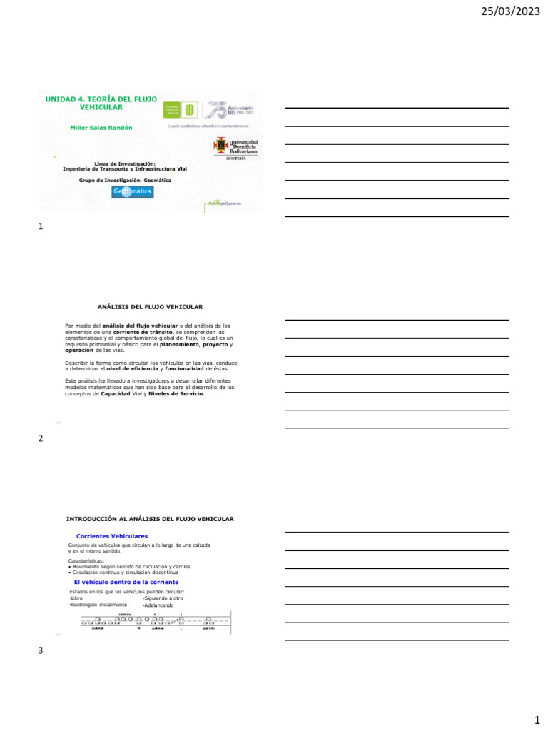 4-Cap4 Modelos de Flujo | PDF | Hora | Velocidad