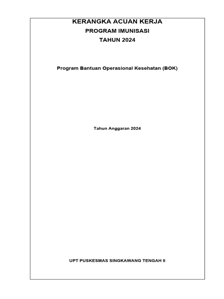 Kak Program Imunisasi 2024 | PDF