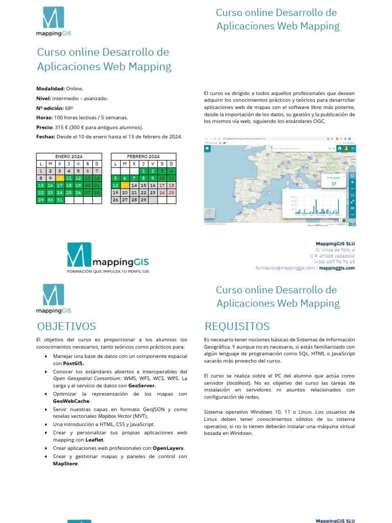 MappingGIS Programa Curso Web Mapping | PDF | Aplicación web | Red mundial