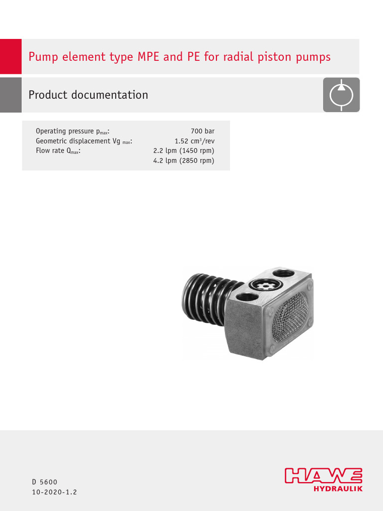 Pump Element Type MPE and PE For Radial Piston Pumps Pump Element Type MPE and PE For Radial ...