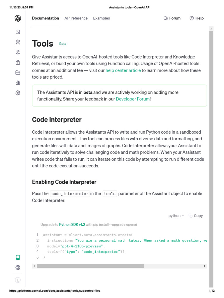 Assistants Tools - OpenAI API | PDF | Information Retrieval | Parameter ...