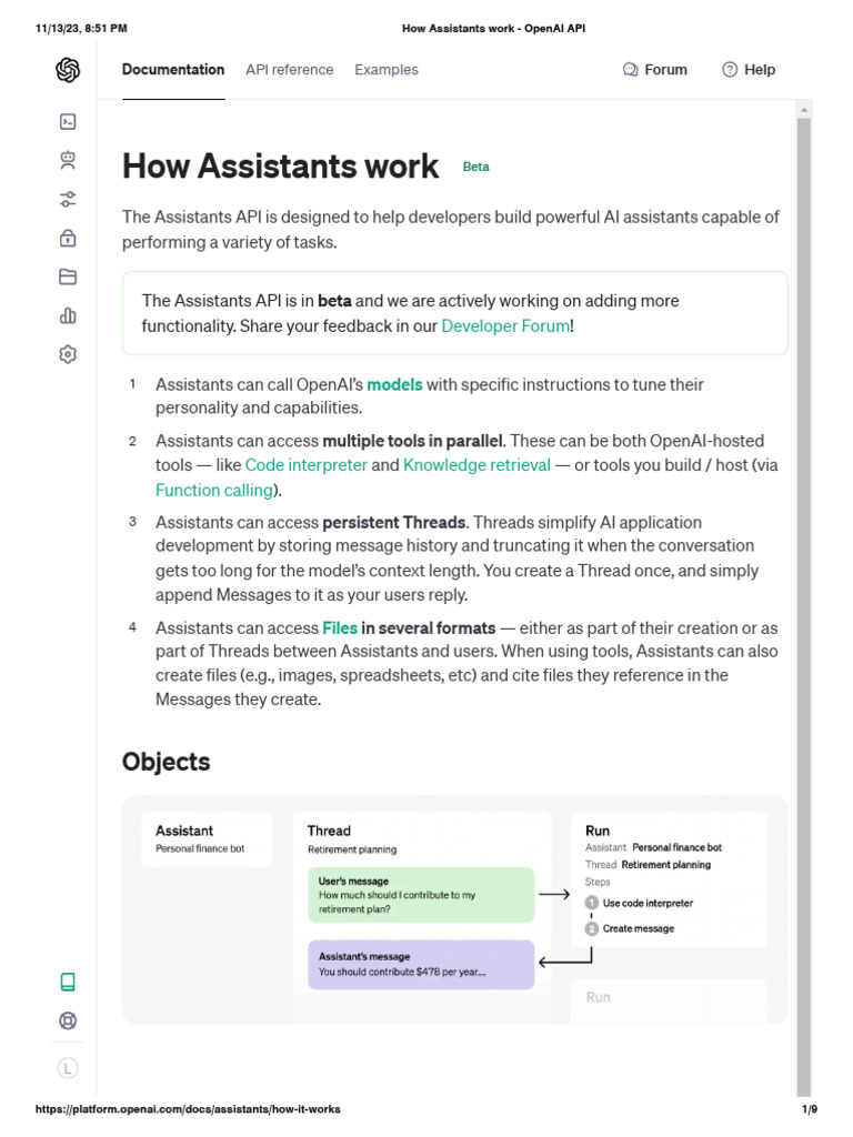 How Assistants Work - OpenAI API | PDF | Computer File | Thread (Computing)