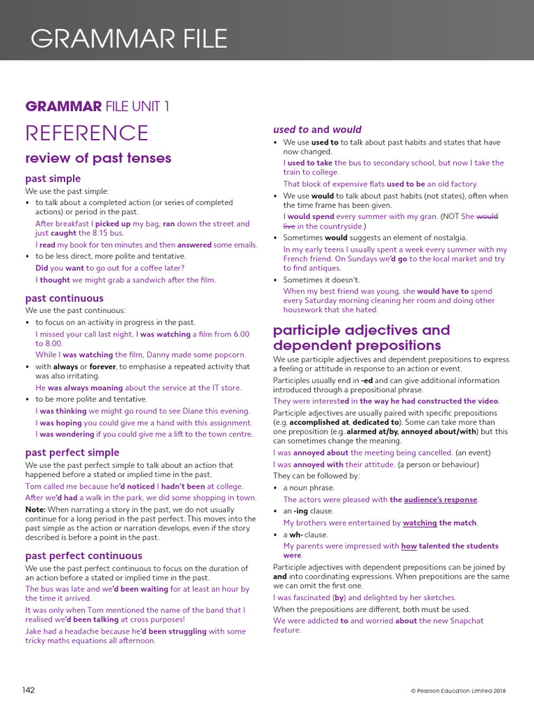 Past Tense Usage in English Grammar | PDF | Adjective | Linguistics
