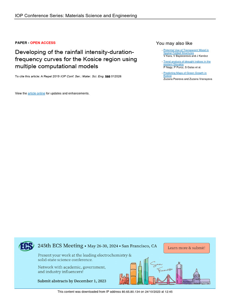 Repel 2019 IOP Conf. Ser. Mater. Sci. Eng. 566 012026 | PDF | Flood ...