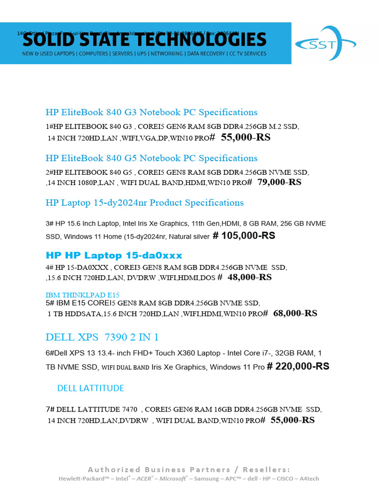 SST LAPTOPS STOCK | PDF | Laptop | Dell