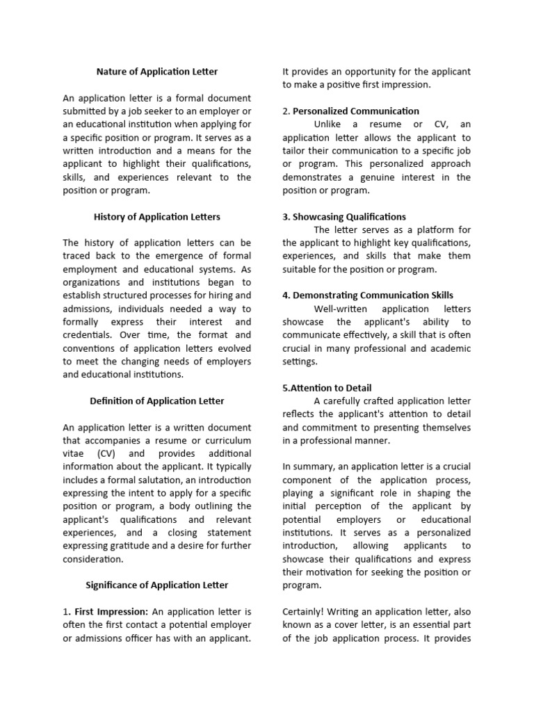 Application Letter | PDF | Résumé | Cognition