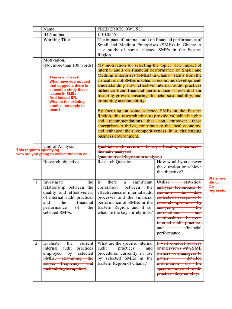 Internal Audit's Impact on SME Finance | PDF | Audit | Internal Audit