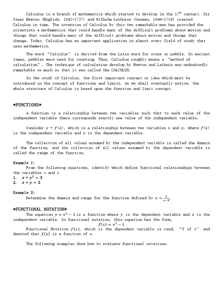 Lesson 1 1 | PDF | Calculus | Variable (Mathematics)
