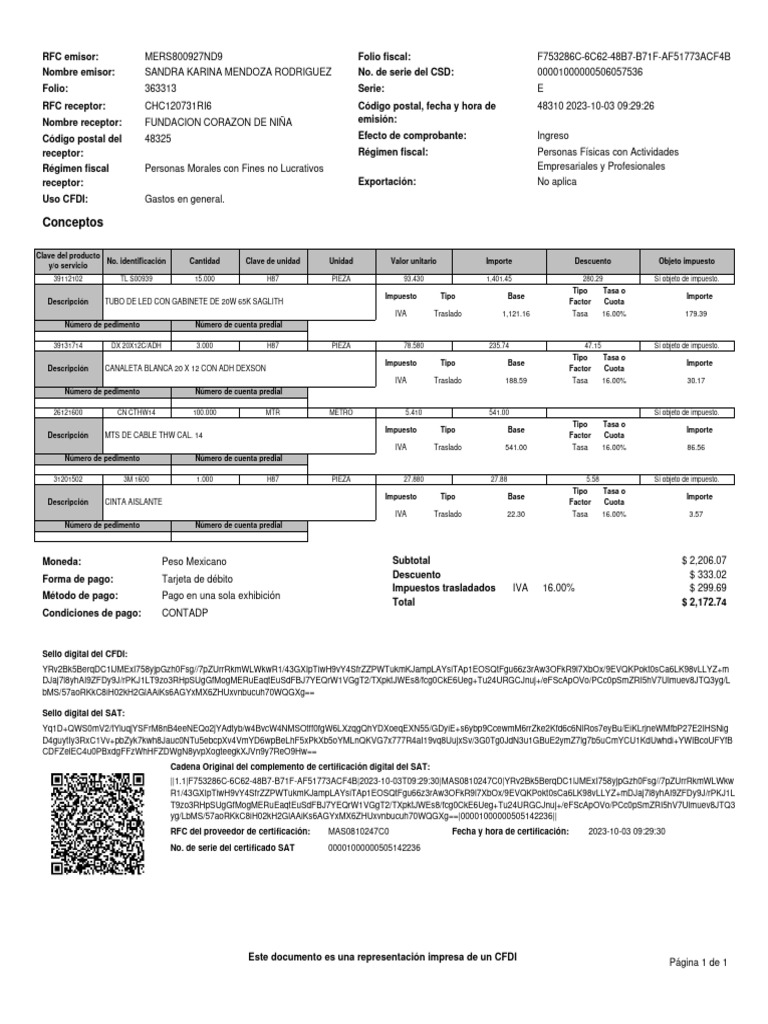 Conceptos: Sello Digital Del CFDI | PDF | Impuestos | Comercio