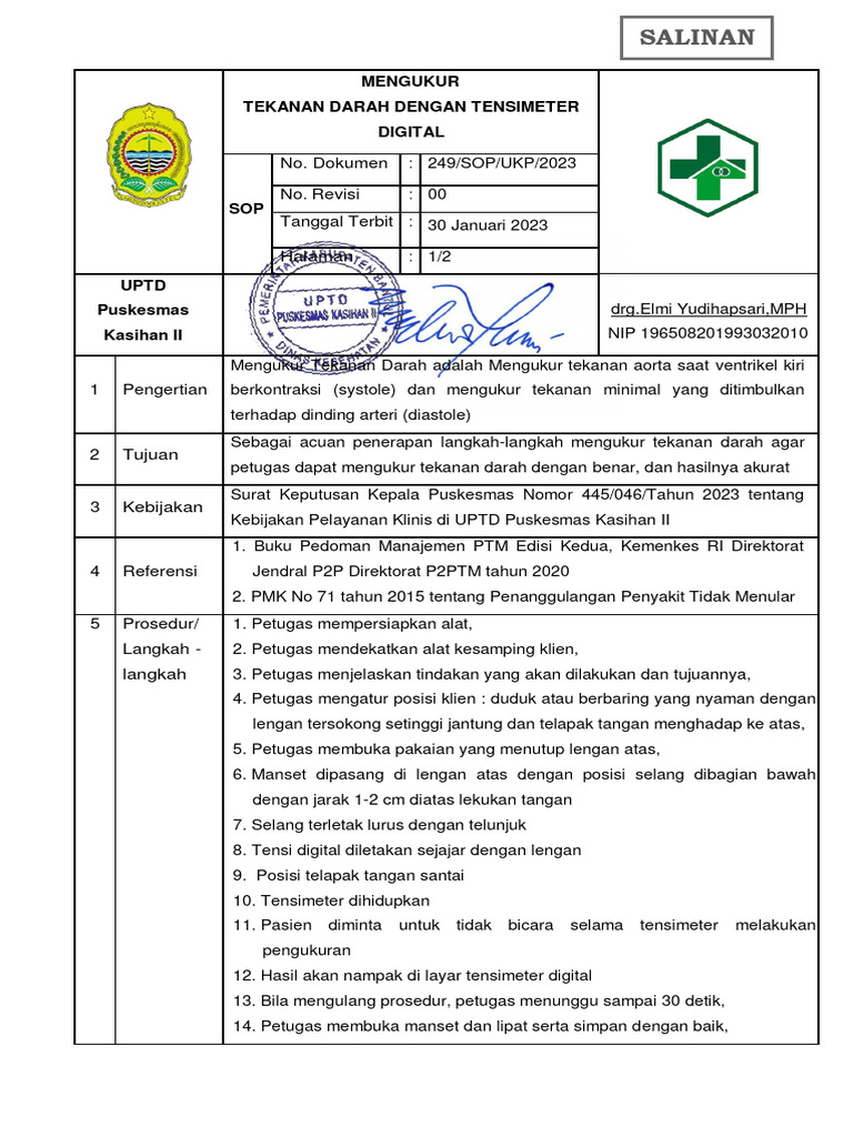 Sop Mengukur TD | PDF