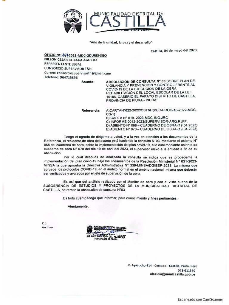 Oficio 449.PDF Covid 19 | PDF