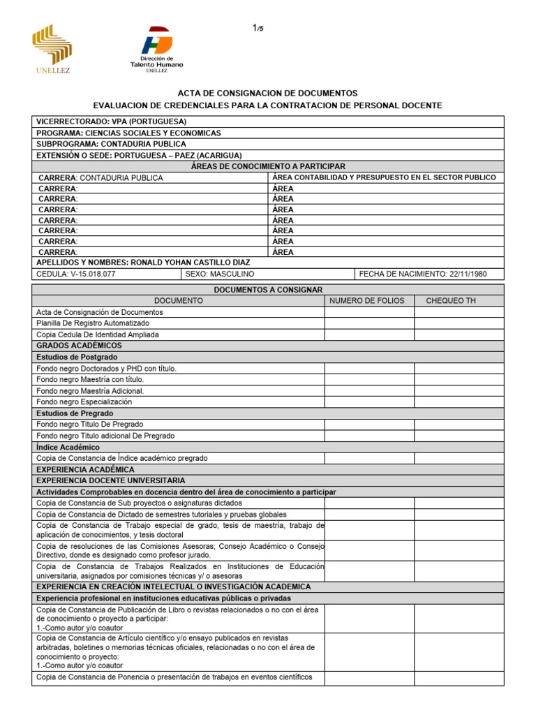 Acta de Entrega de Recaudos 2021 | PDF | Doctorado | Educación más alta