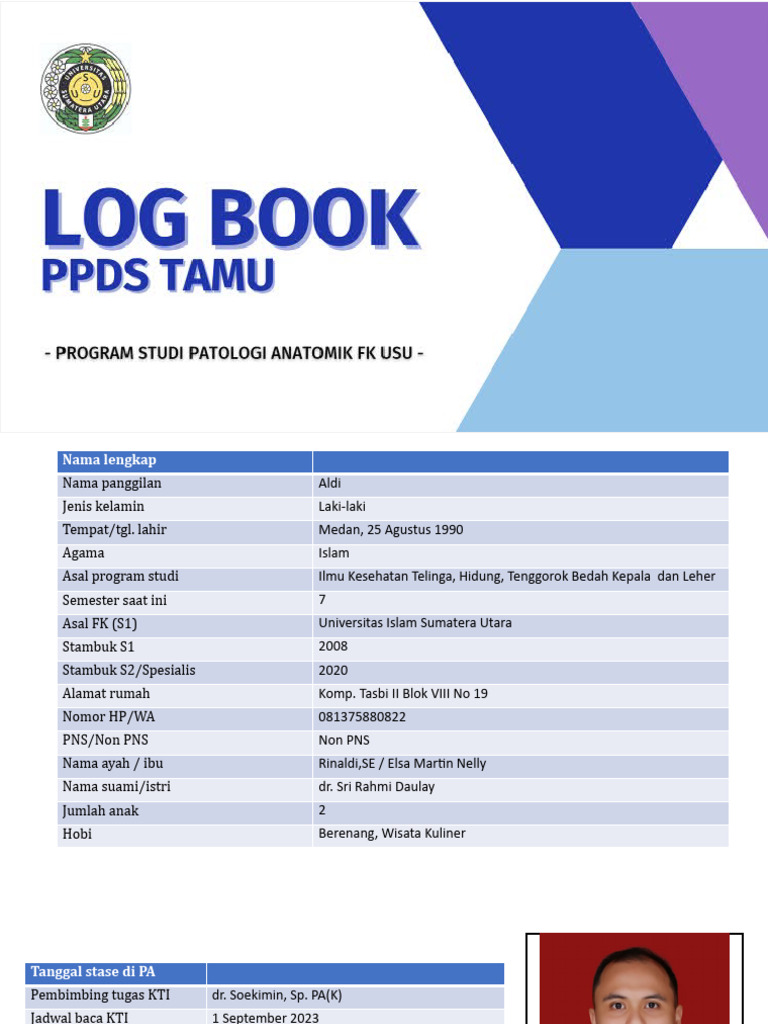 LOG BOOK PPDS TAMU Dr. Aldi Maulana Putra | PDF