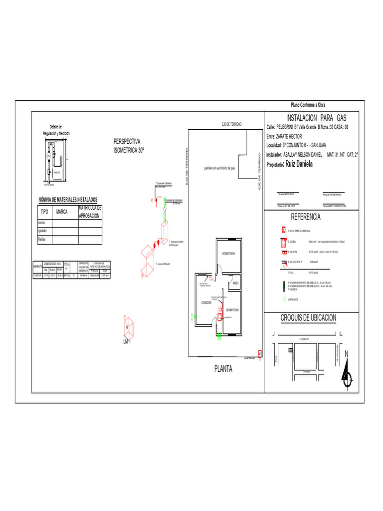 Plano Instalacion Gas | PDF | Naturaleza