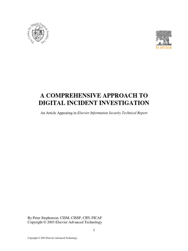 Comprehensive Approach To Digital Investigation | PDF | Digital Forensics | Scientific Method