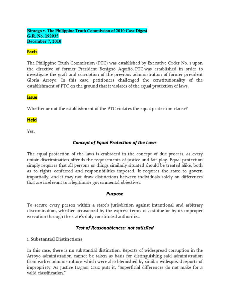 EQUAL PROTECTION CLAUSE Cases | PDF | Pardon | Justice