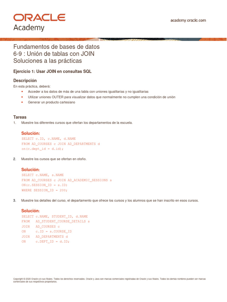 DFo_6_9_Solution - Unión de Tablas Con JOIN | PDF | SQL | Informática