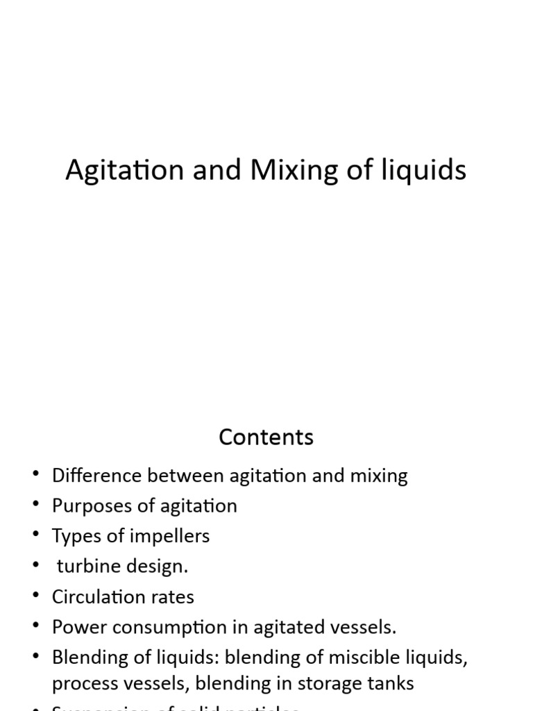 Agitation and Mixing-1 | PDF | Phases Of Matter | Classical Mechanics