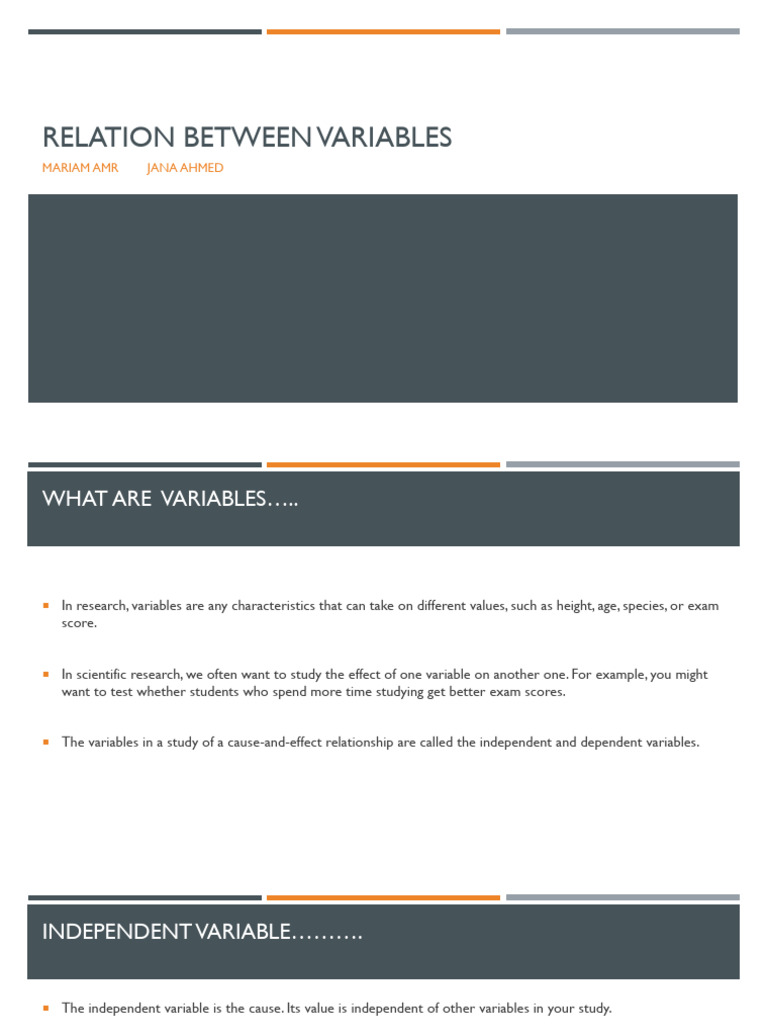 Relation Between Variables . | PDF | Dependent And Independent Variables | Experiment