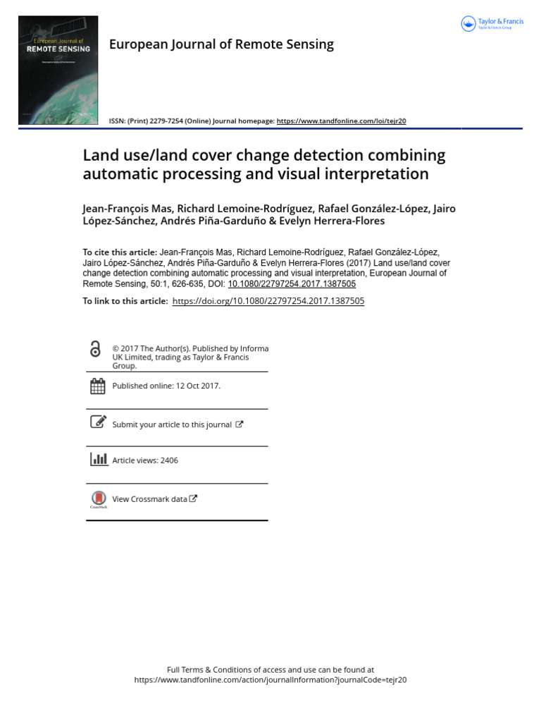 OK - Land Use Land Cover Change Detection Combining Automatic Processing and Visual ...