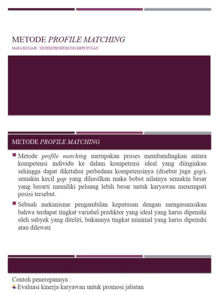Metode Profile Matching untuk Evaluasi Karyawan | PDF