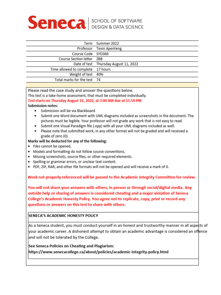 SYD366 Sales and Scheduling Test | PDF | Invoice | Computing