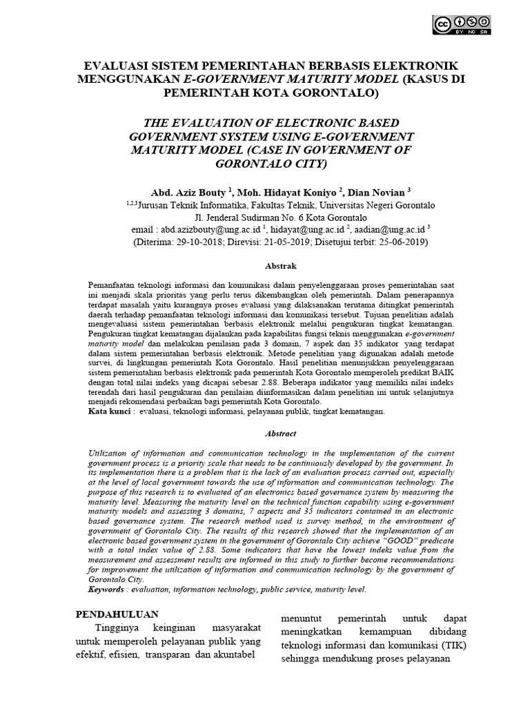 The Evaluation of Electronic Based Government System Using E-Government ...