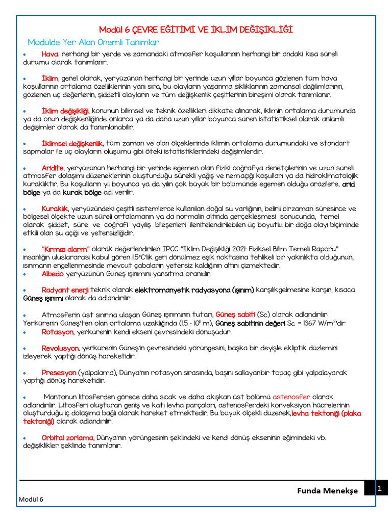 Fm Modül 6 Ders Notları | PDF