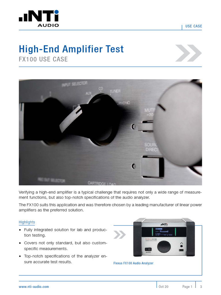 Flexus FX100 UseCase Amplifier Test | PDF | Amplifier | Distortion