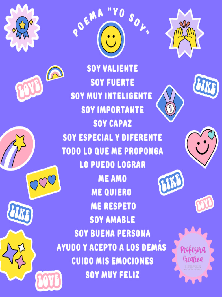 Poema - Yo Soy - Profesora Creativa | PDF | Poesía