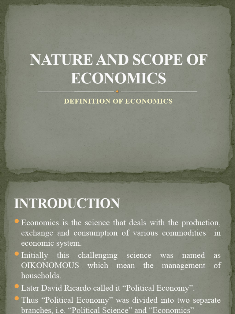 Evolution of Economic Definitions | PDF