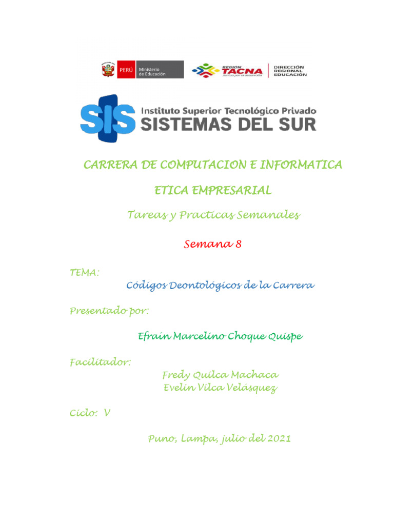 Etica Semana 8 | PDF | Business | Asociación para Maquinaria de Computación