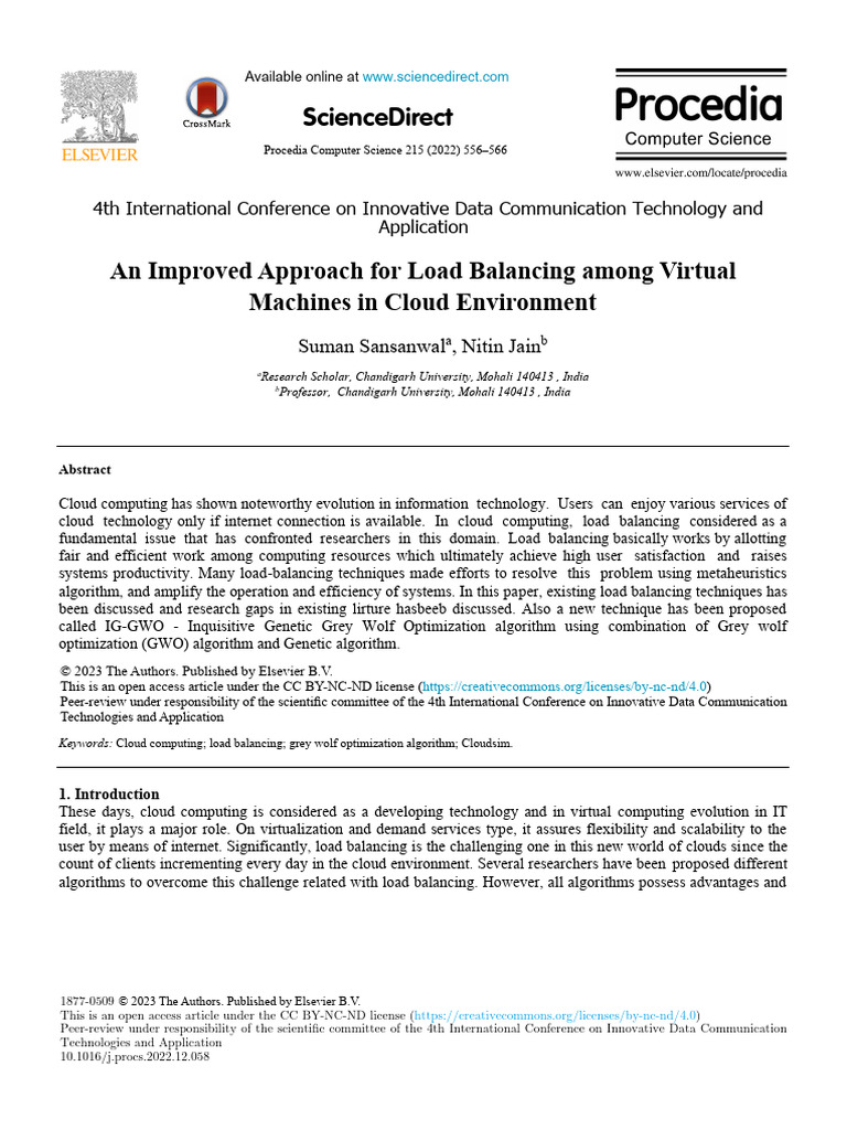 An Improved Approach For Load Balancing Among Virtual | PDF | Load ... An Improved Approach For Load Balancing Among Virtual | PDF | Load ...