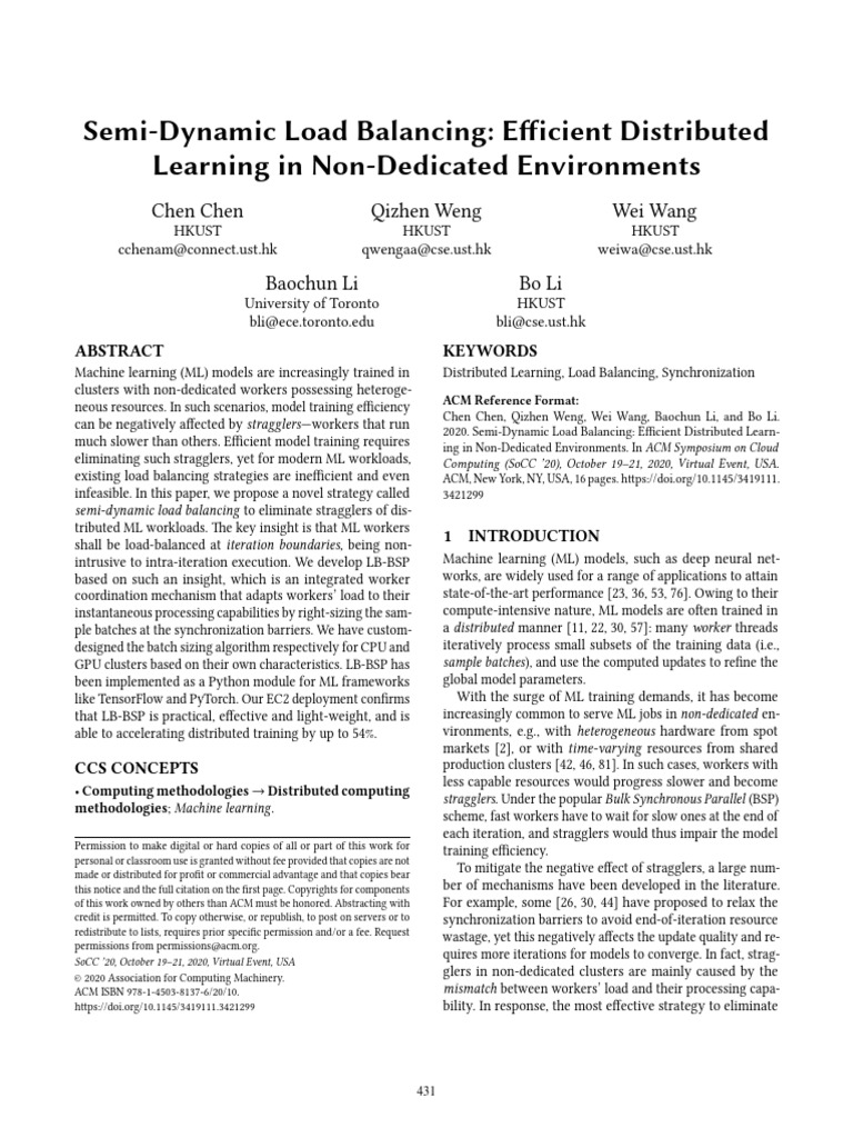 Semi Dynamic Load Balancing E Icient Distributed Pdf Load Balancing Computing Computing 1785