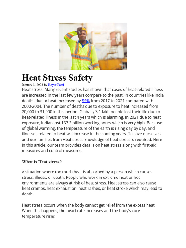 Heat Stress Safety | PDF | Hyperthermia | Hypothermia