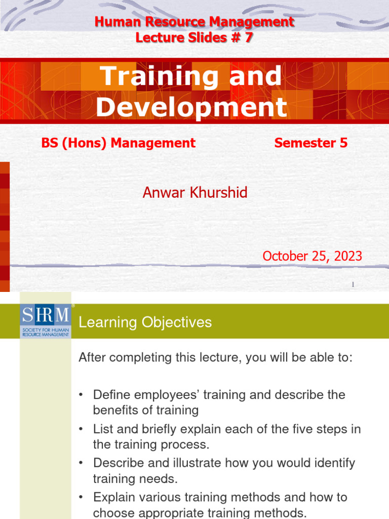 HR Training & Development Guide | PDF | Instructional Design | Focus Group