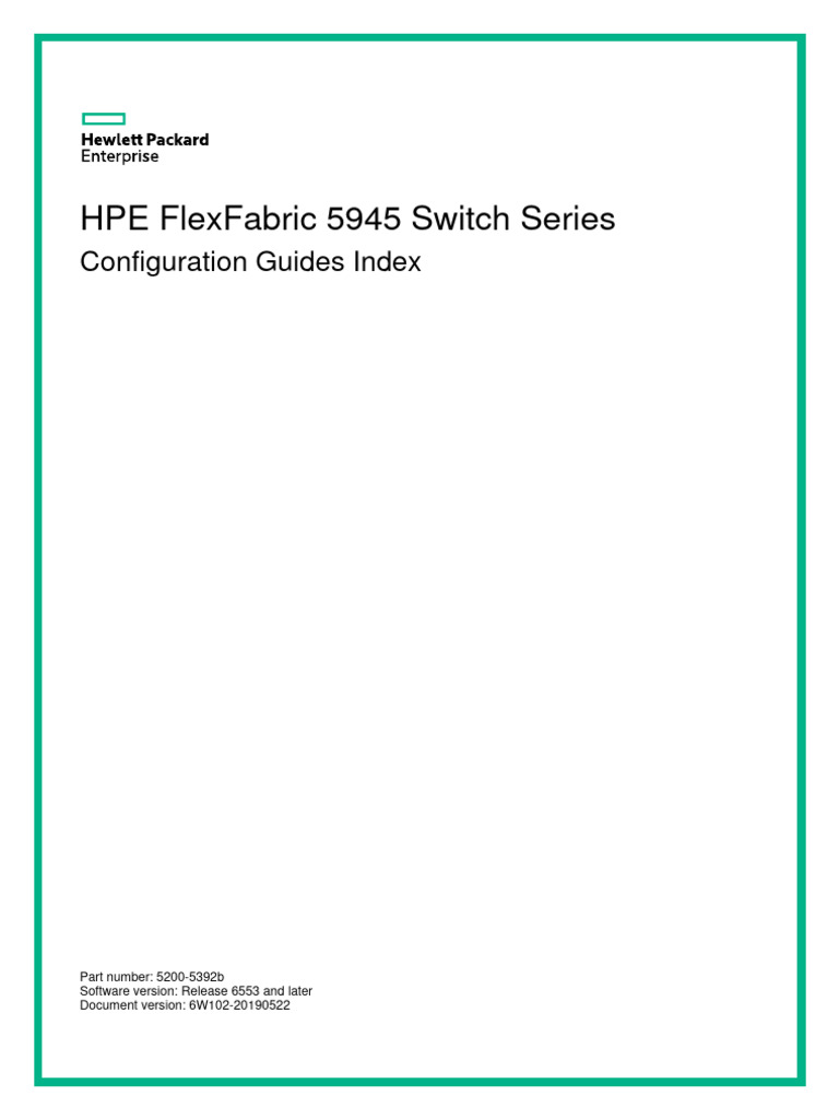 HPE FlexFabric 5945 Switch Series Configuration Guides Index | PDF | Radius | I Pv6