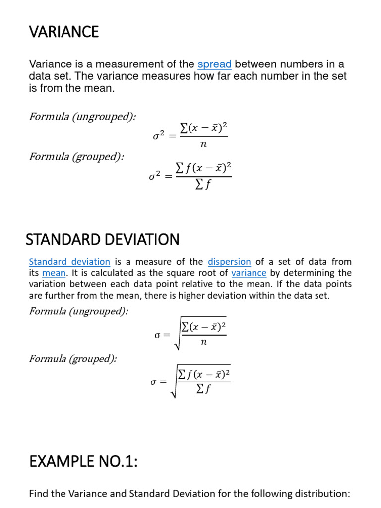 Variance & Standard Deviation | PDF | Standard Deviation | Variance