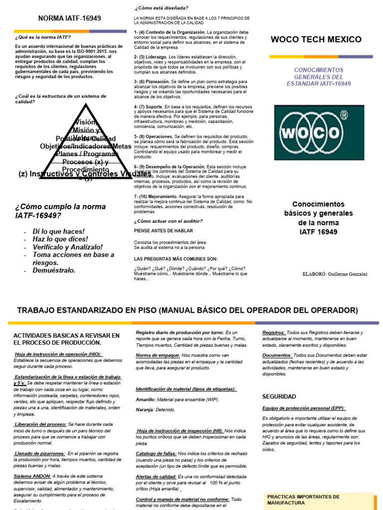 Manual Básico IATF - Triptico | PDF | Calidad (comercial)