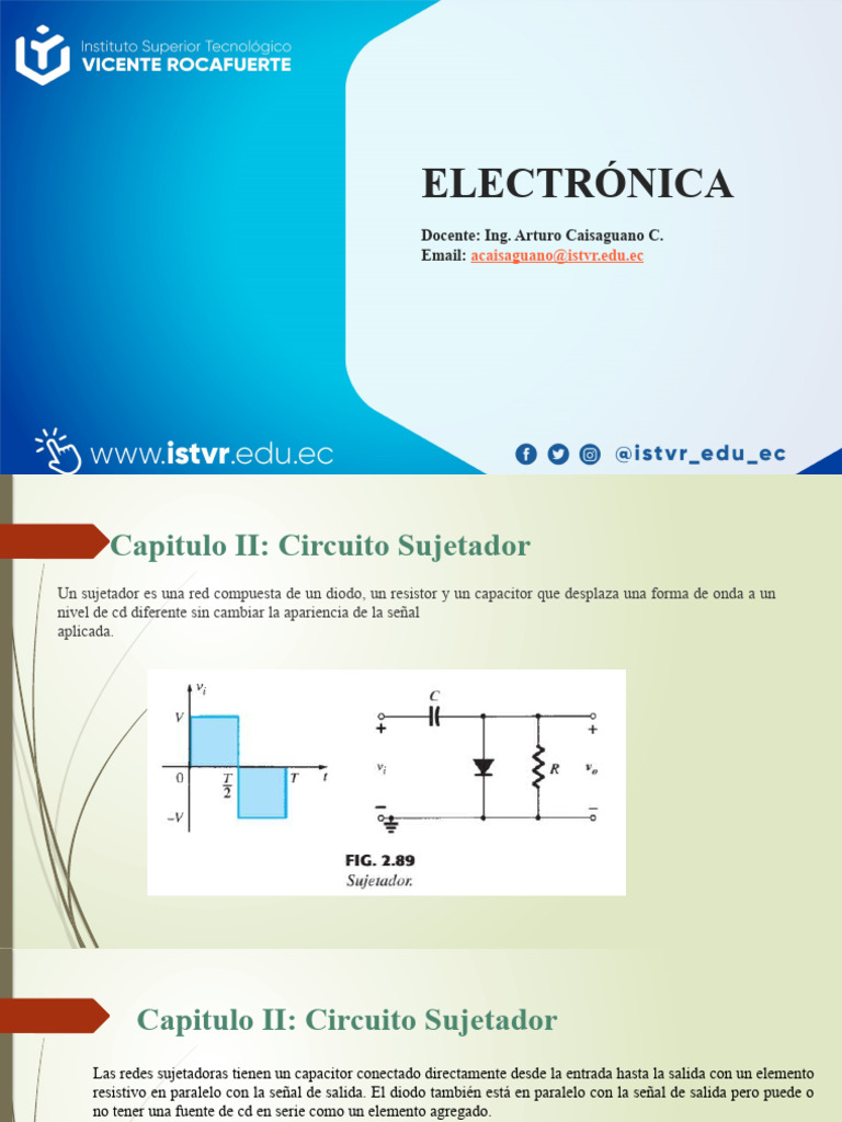 Capitulo II - Circuito Sujetador | PDF | Condensador | Diodo