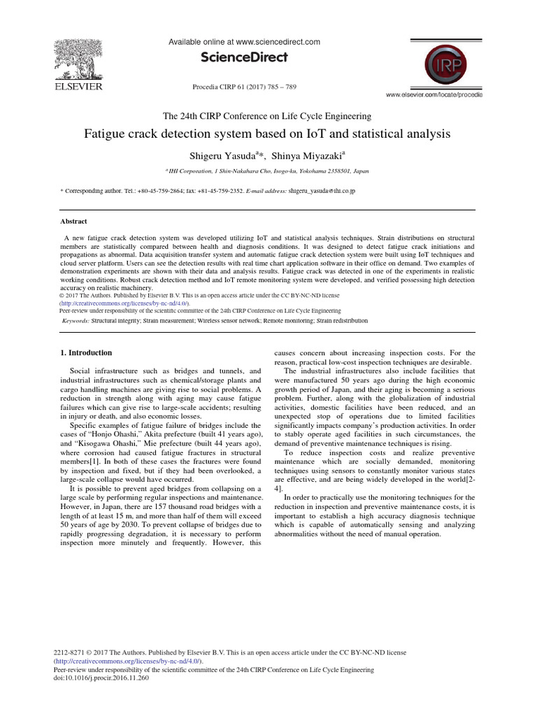 Fatigue Crack Detection System Based On Iot And St Pdf Internet Of