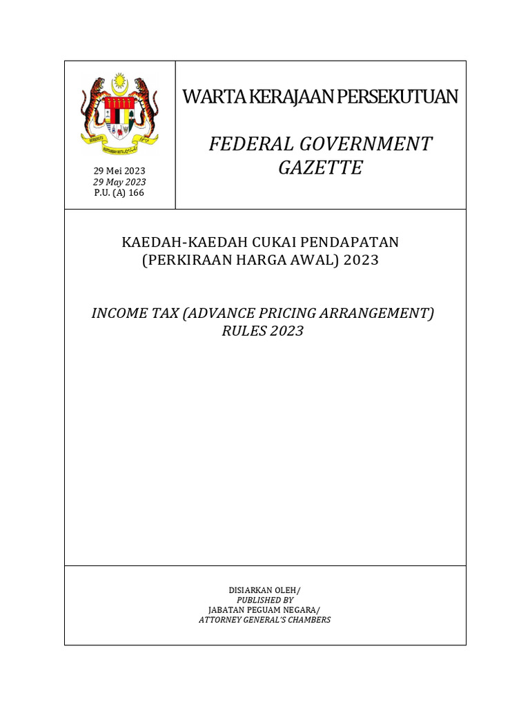 Transfer Pricing Apa Pua 166 Pdf