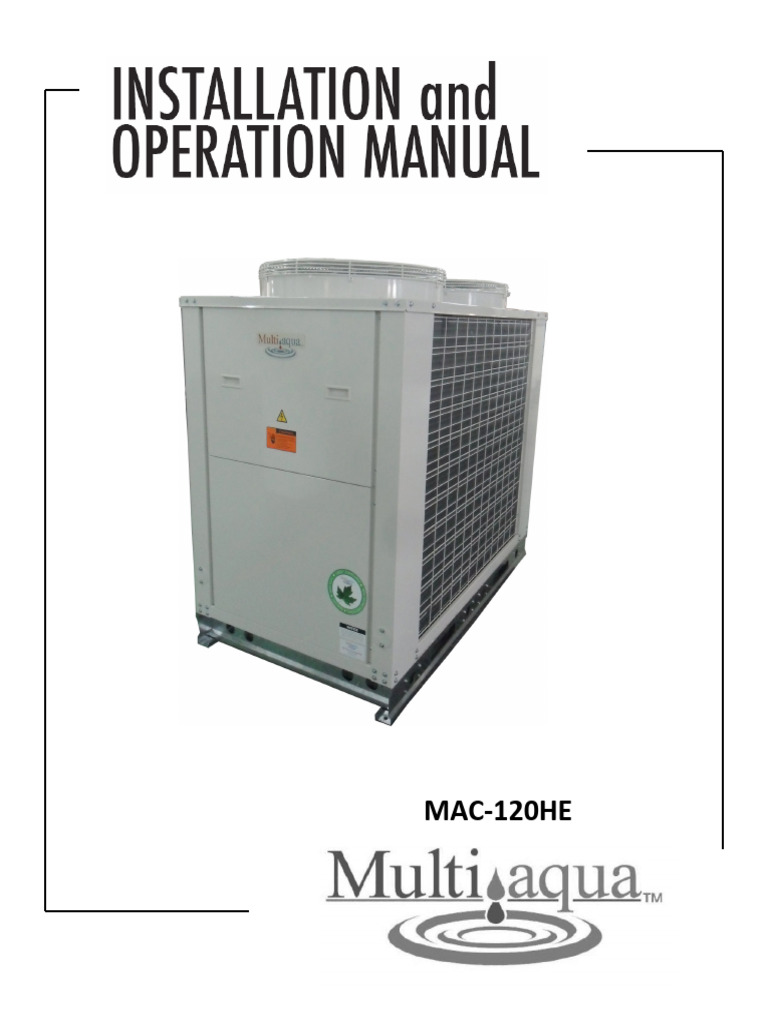 MAC-120HE Air-Cooled Chiller - IOM | PDF | Heat Exchanger | Chemistry