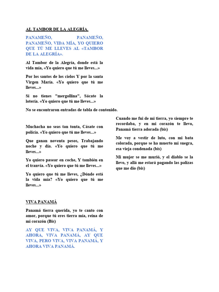 Al Tambor de La Alegría | PDF