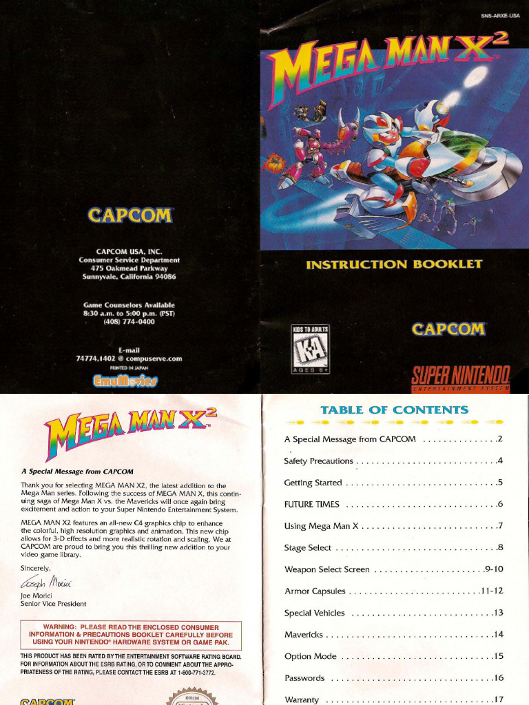 Mega Man X2 - SNES - Manual | PDF