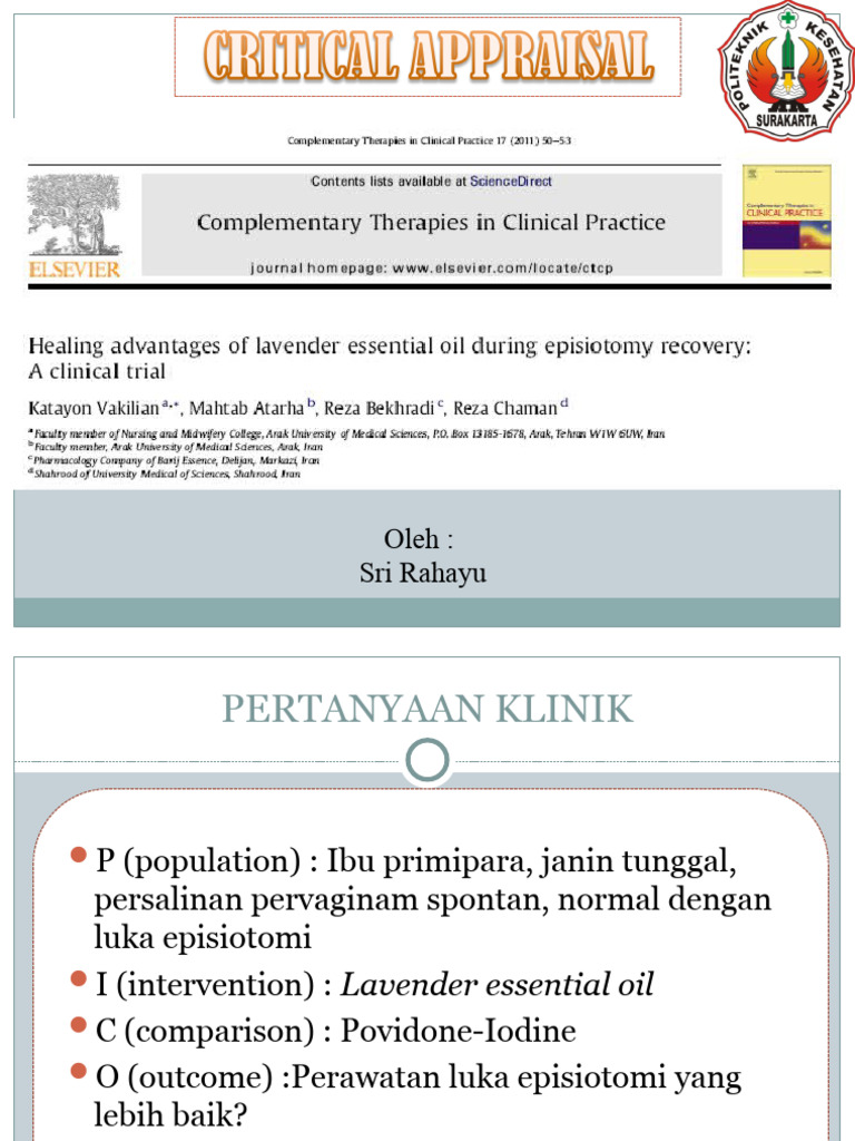 Critical Appraisal | PDF | Kesehatan Holistik
