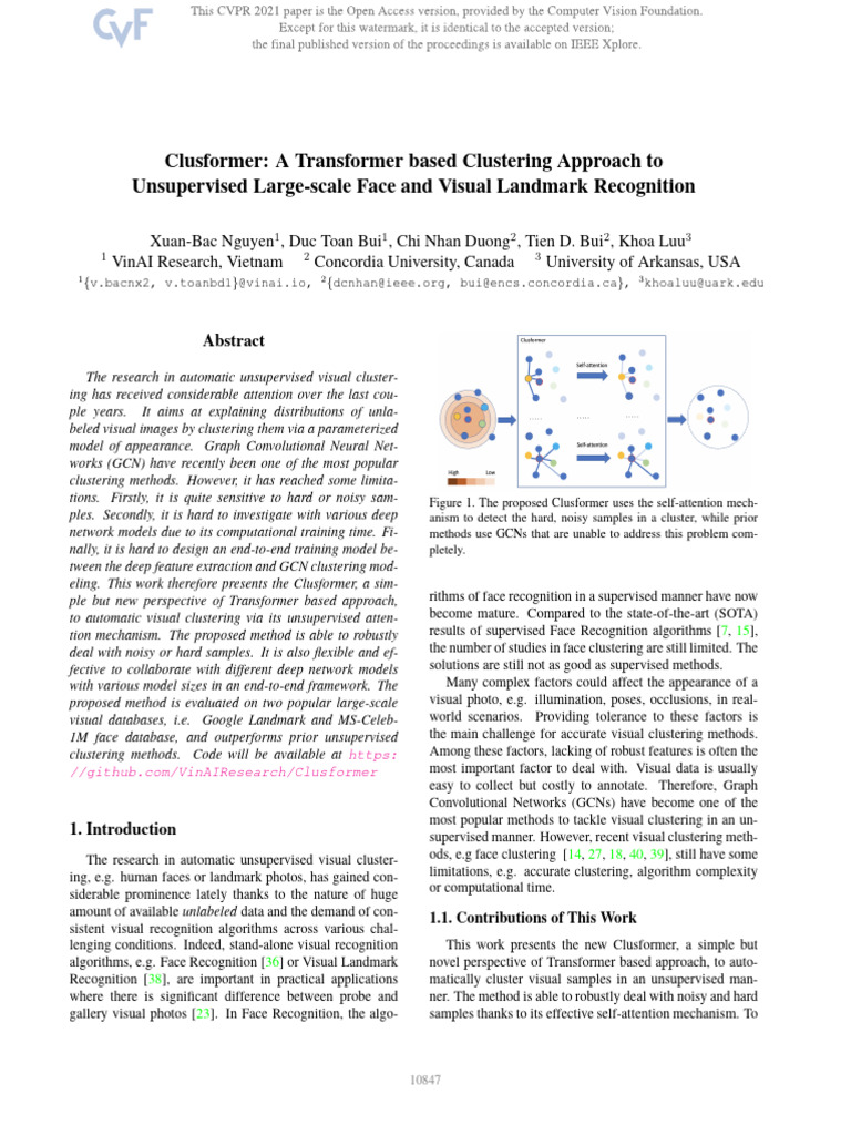 Nguyen Clusformer A Transformer Based Clustering Approach To Unsupervised Large-Scale Face CVPR ...