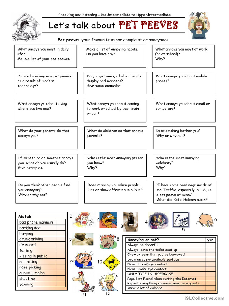 Exploring Common Pet Peeves | PDF