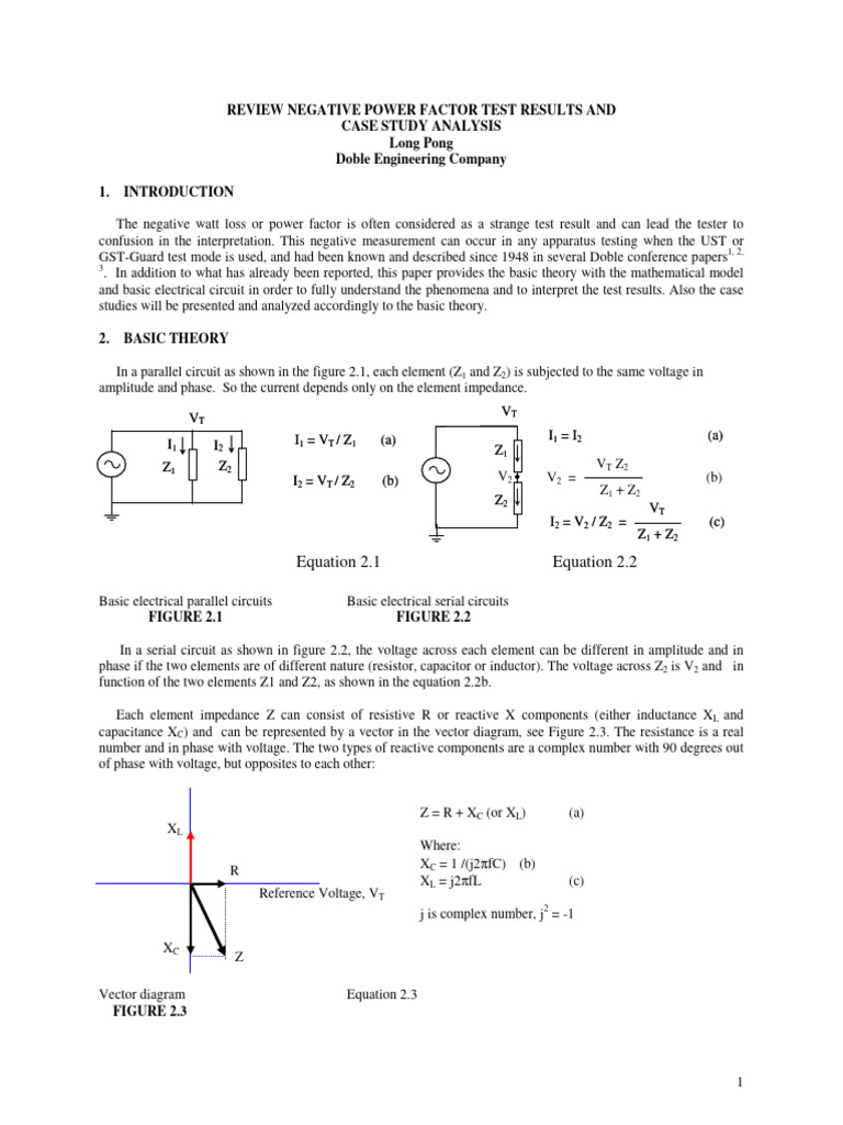 2002 - 13B - Negative Power Factor Results and Case Studies | PDF | Transformer | Capacitor
