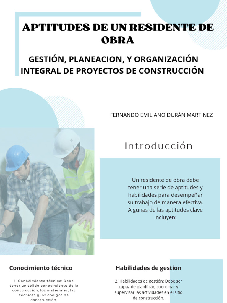 Aptitudes de un residente de obra | PDF Aptitudes de un residente de obra | PDF